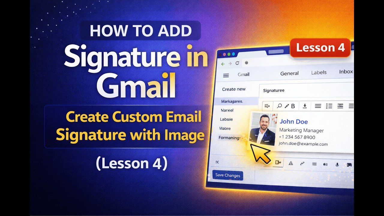How to Add Signature in Gmail | Create Custom Email Signature with ...
