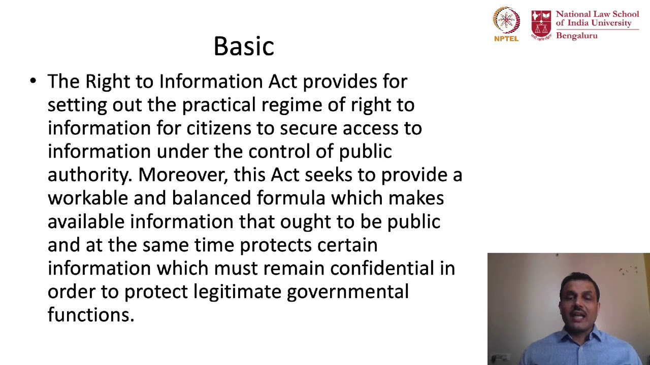 mod04lec19 - Salient Features of the RTI Act -I - YouTube