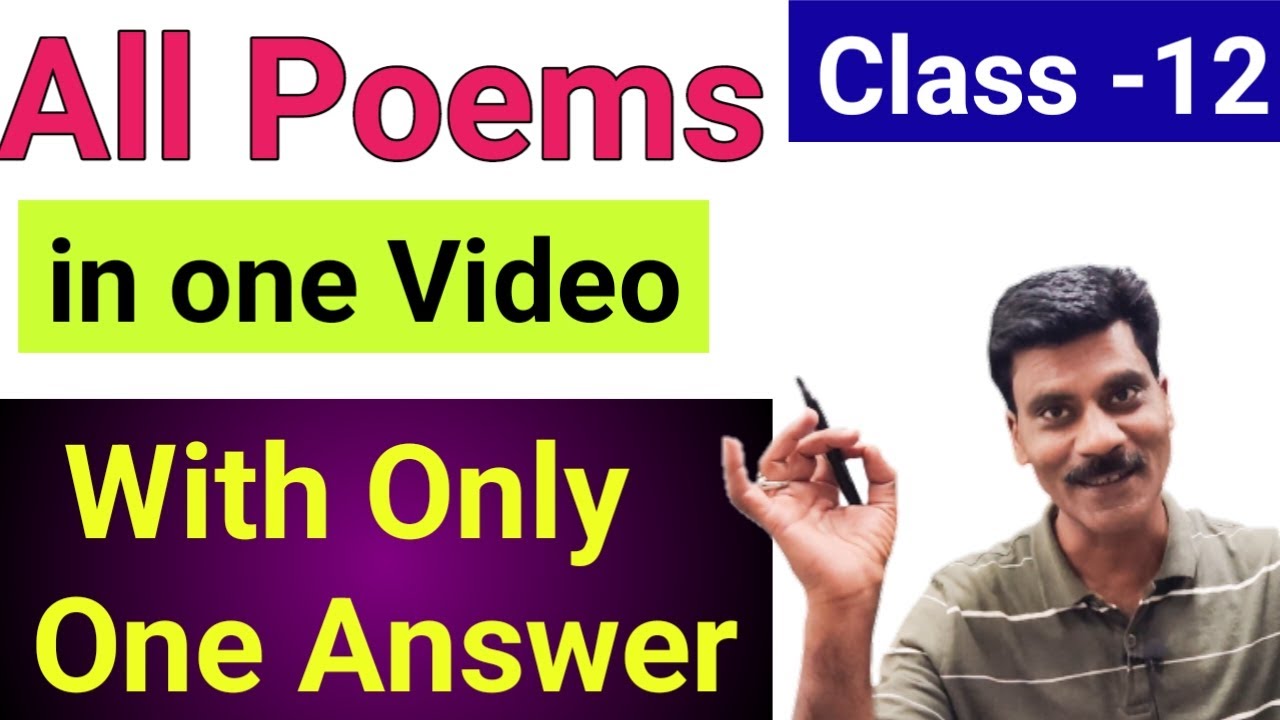 Flamingo All Poems With Only One Answer | English Class 12 All Poems ...
