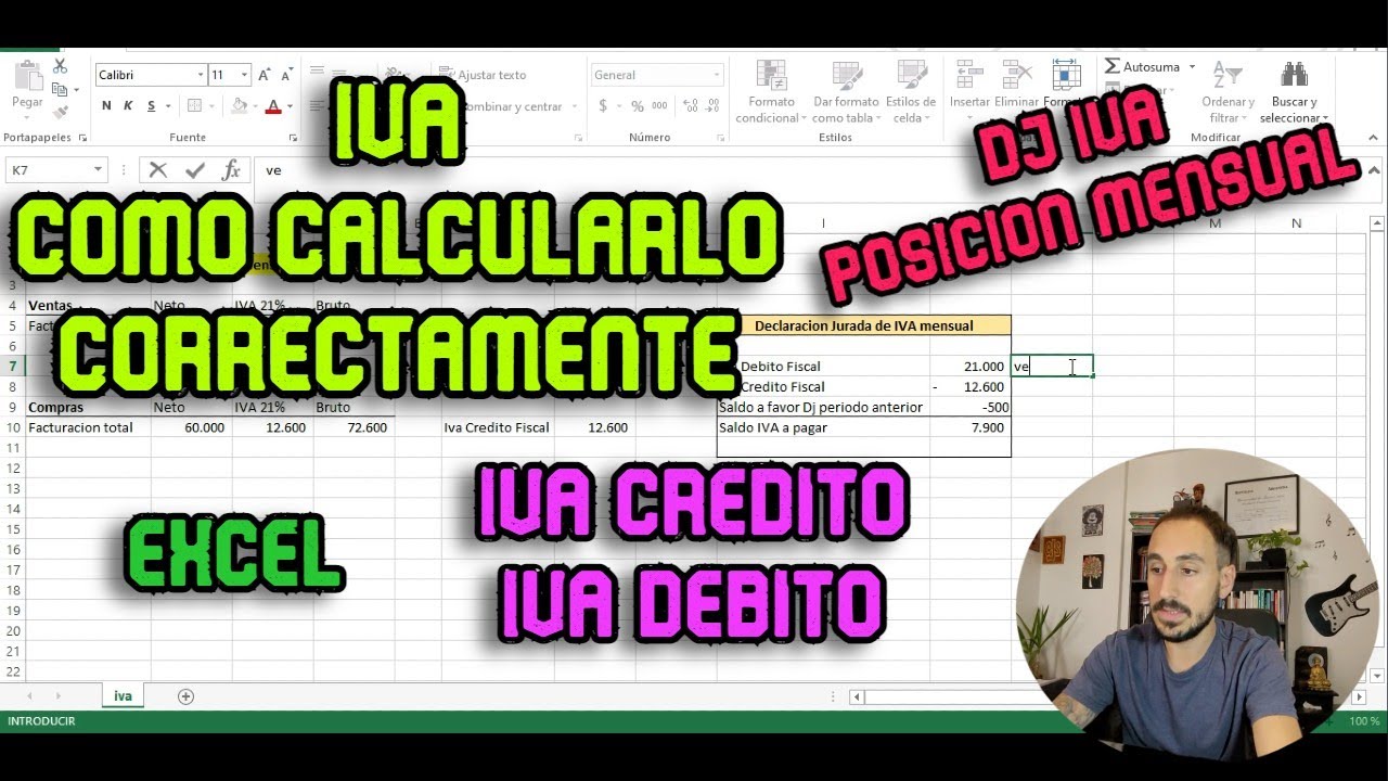 Como Calcular el IVA CORRECTAMENTE en EXCEL | Credito Fiscal Debito ...