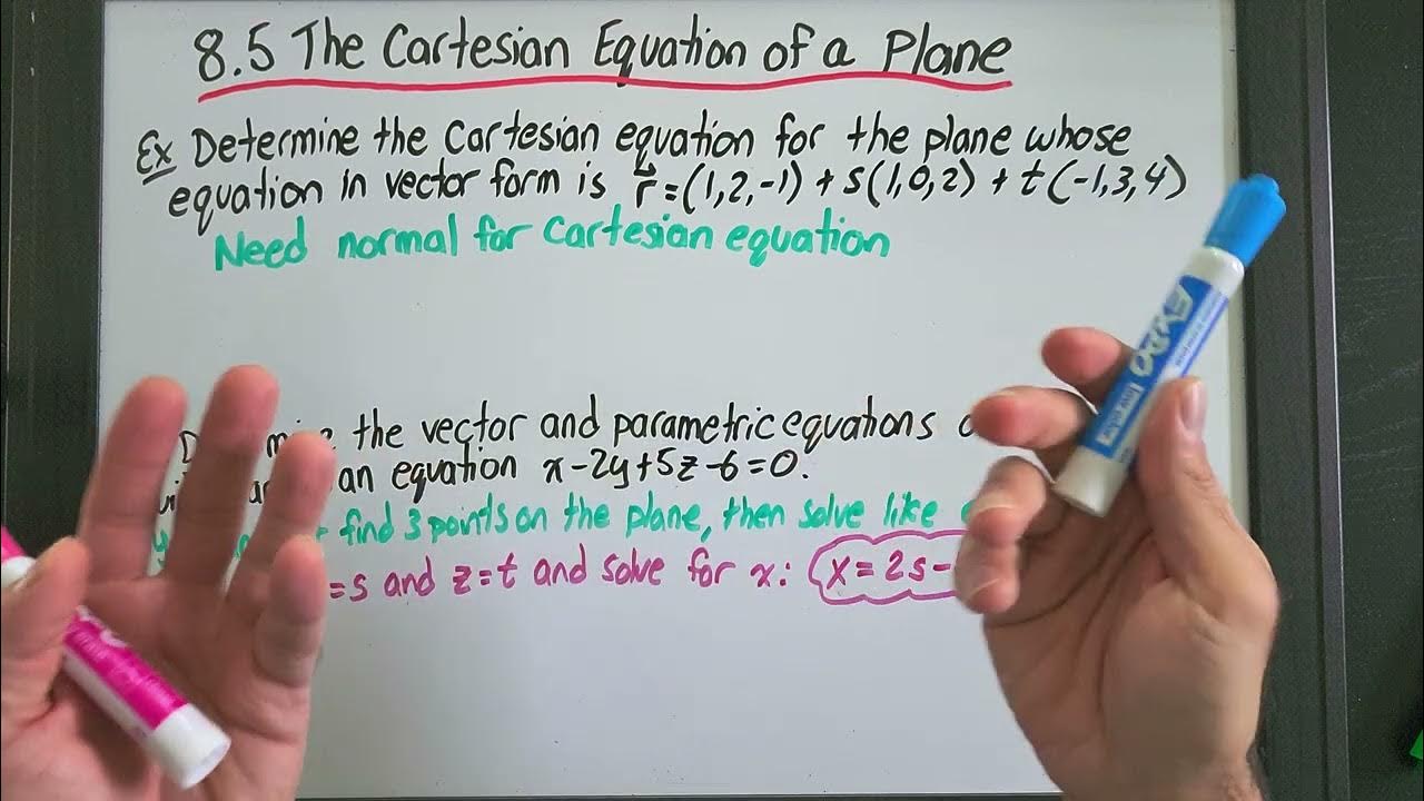 8.5 The Cartesian Equation of a Plane (Grade 12 Calculus, MCV4U) - YouTube