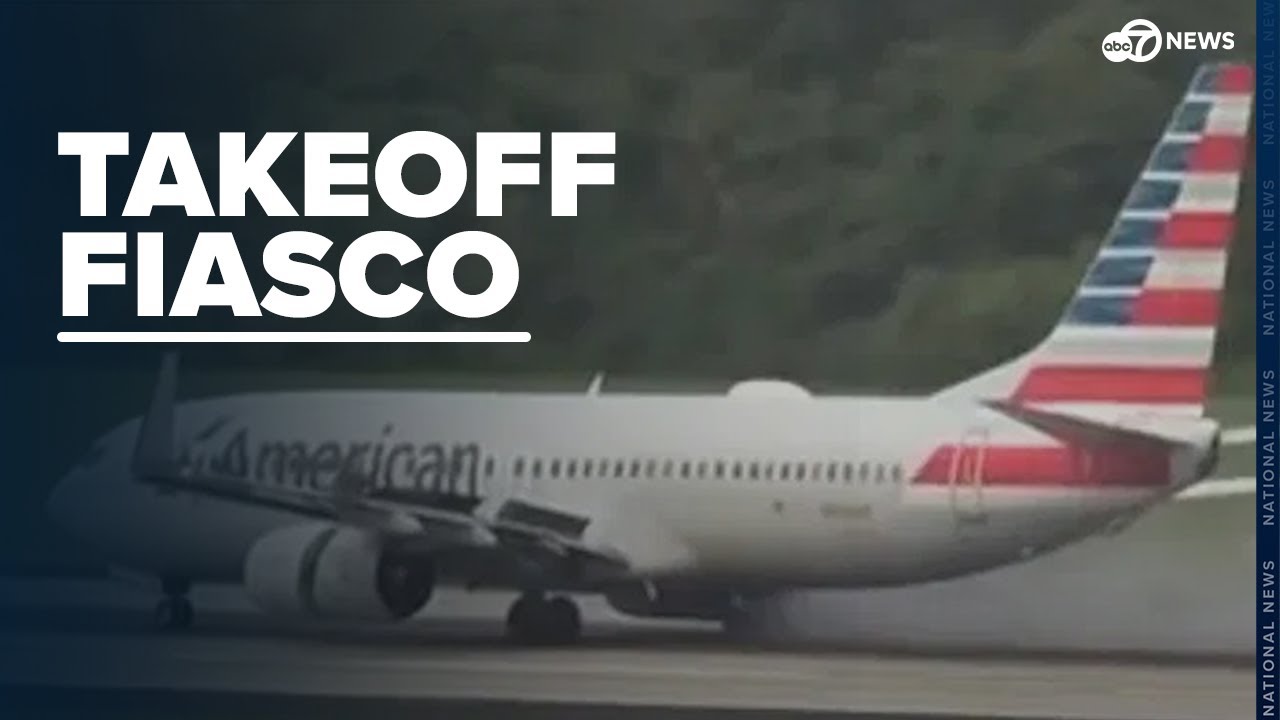 American Airlines plane blows a tire during takeoff, catches fire on ...