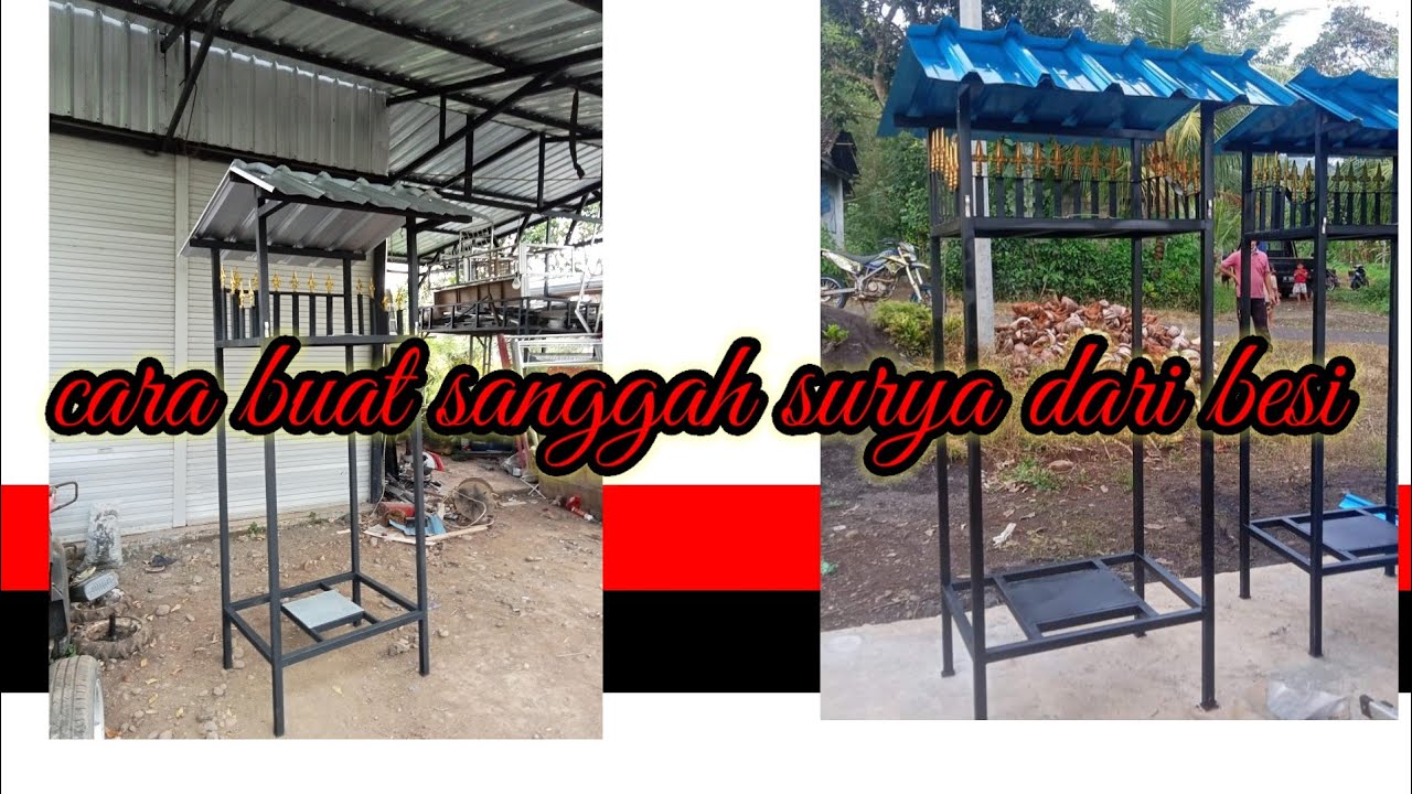 cara membuat sanggah Surya dari besi holo - YouTube