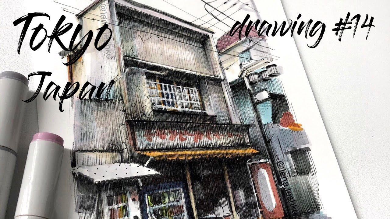 Japan. Tokyo. Drawing a sketch by markers №14 - YouTube