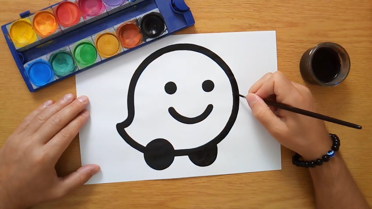 How to draw a waze logo - YouTube