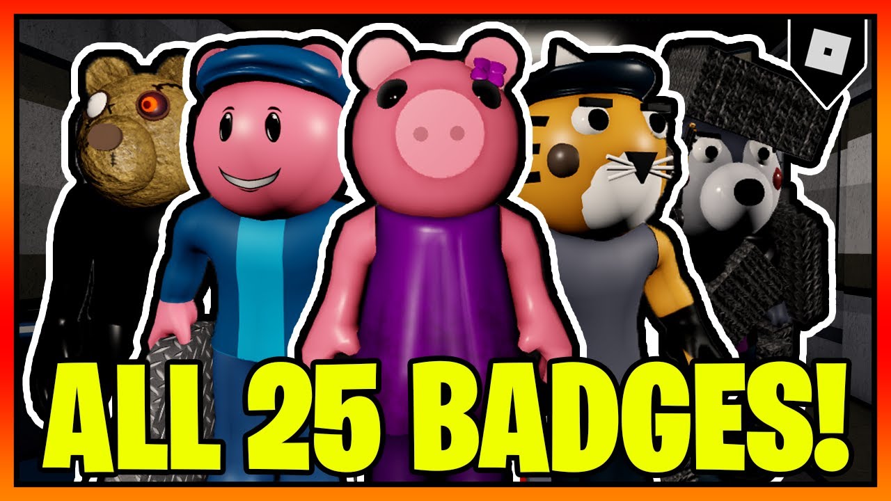 How to get ALL 25 BADGES + JUMPSCARES in PIGGY RP FILM ROLEPLAY ...
