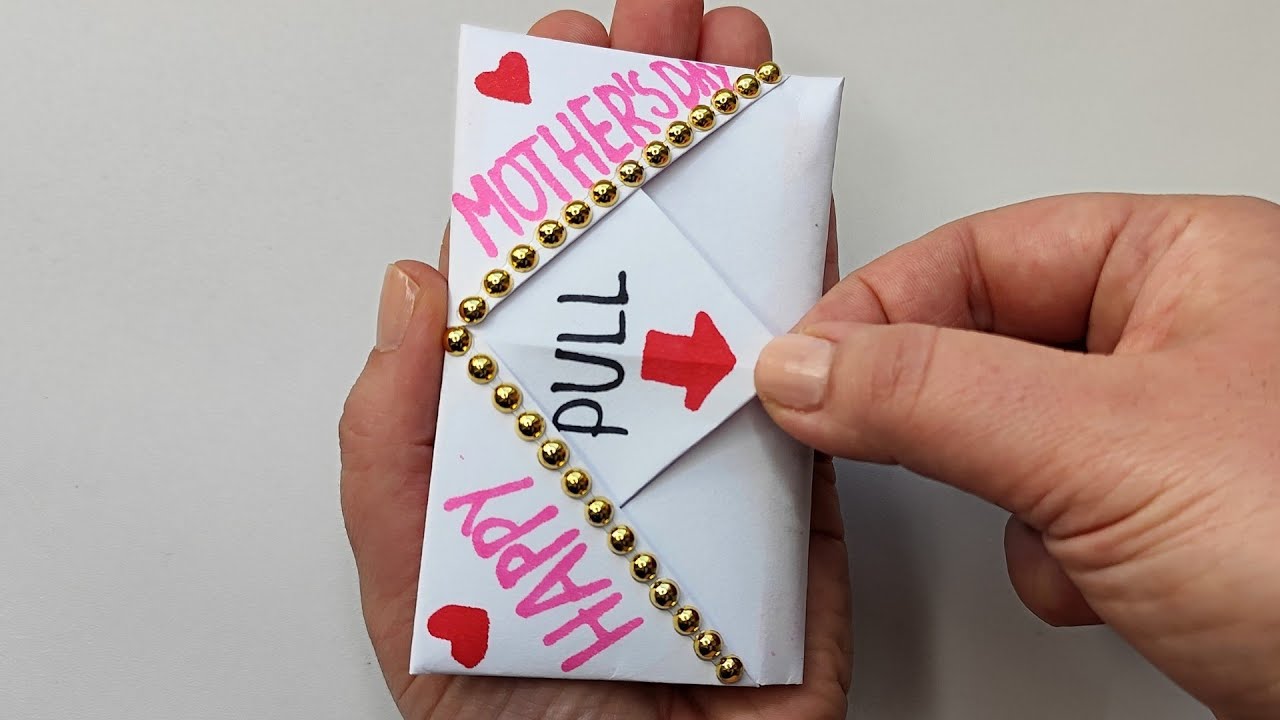 DIY - SURPRISE MESSAGE CARD FOR MOTHER'S DAY | Pull Tab Origami ...