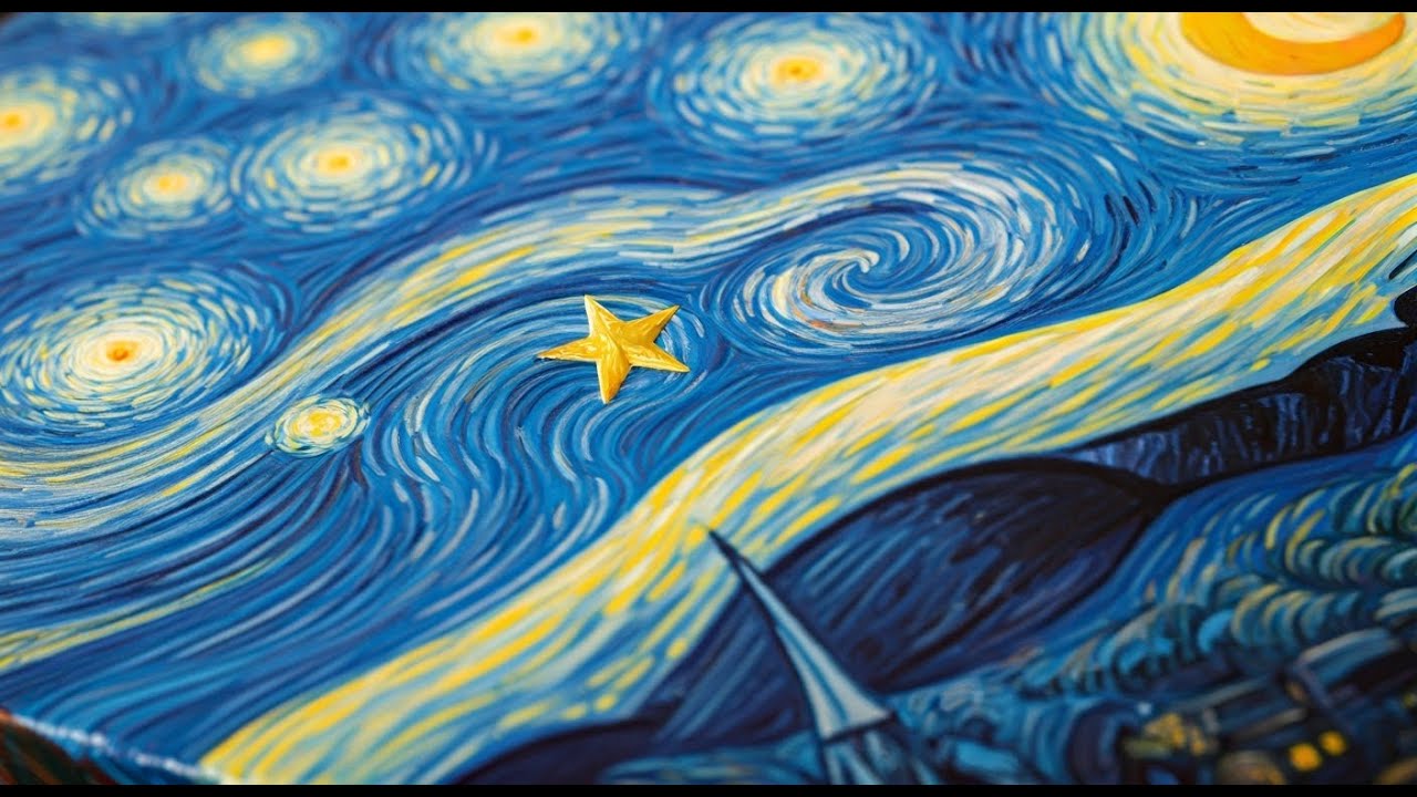 Recreate Starry Night with acrylic paint and a pallet knife | Easy ...
