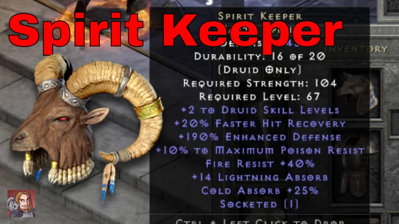 D2R Unique Items - Spirit Keeper (Earth Spirit) - YouTube