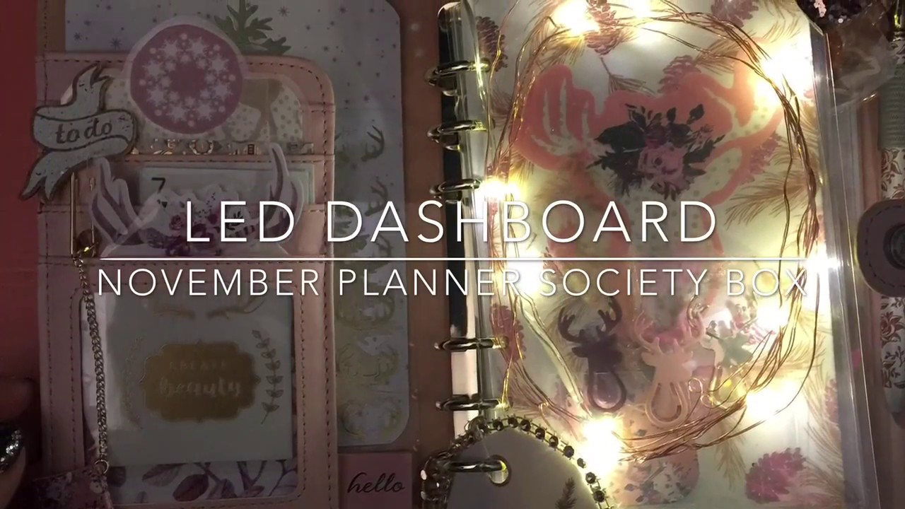 LED planner dashboard November planner society kit - YouTube