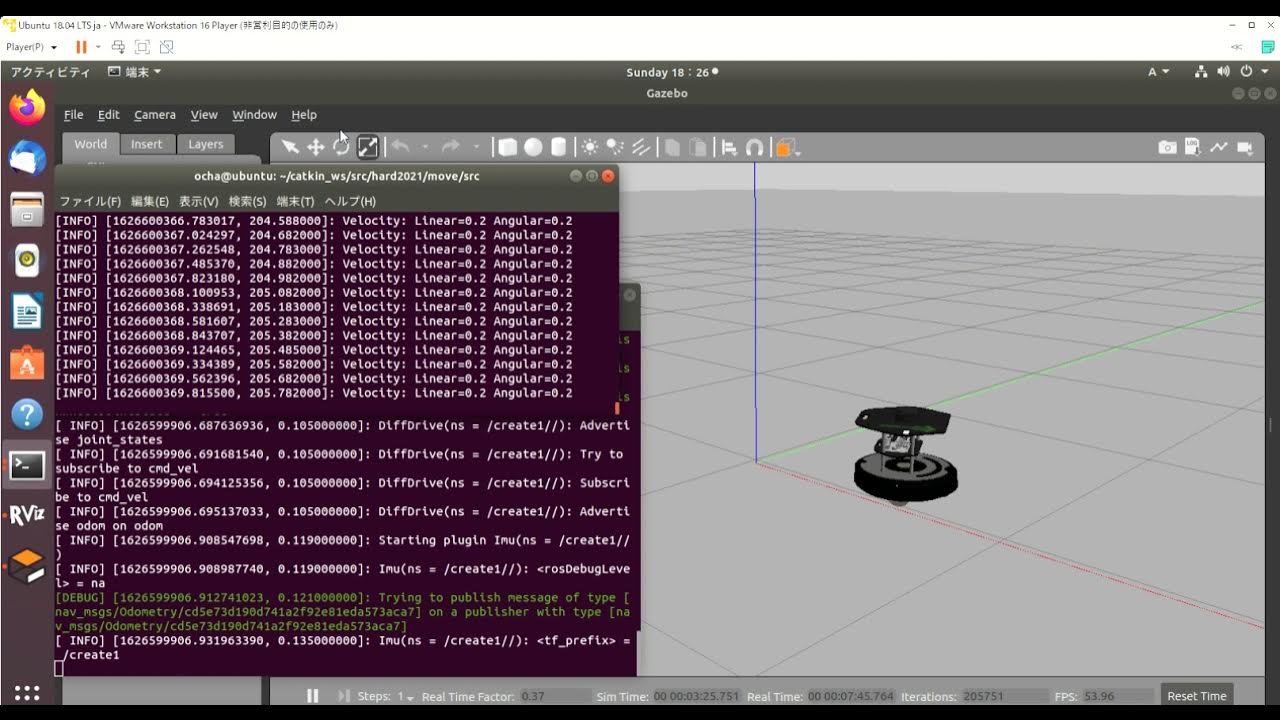 ROS Roomba demo1 (Gazebo roomba simulation) - YouTube