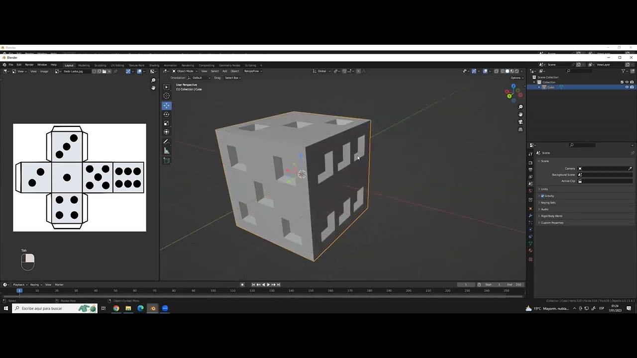 Modelado de Dado en Blender - YouTube