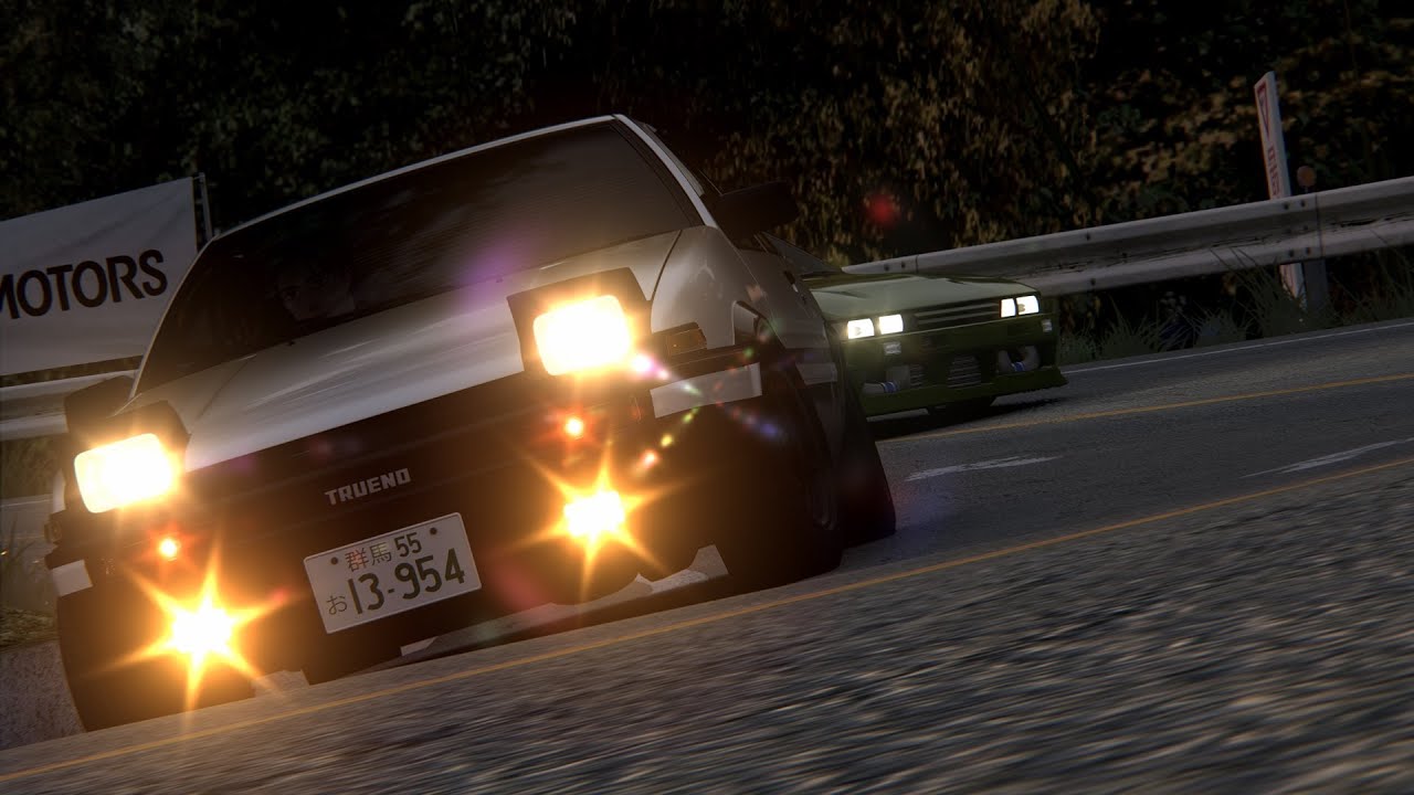 Sil80 vs AE86 Gutter run overtake on Akina Touge - YouTube