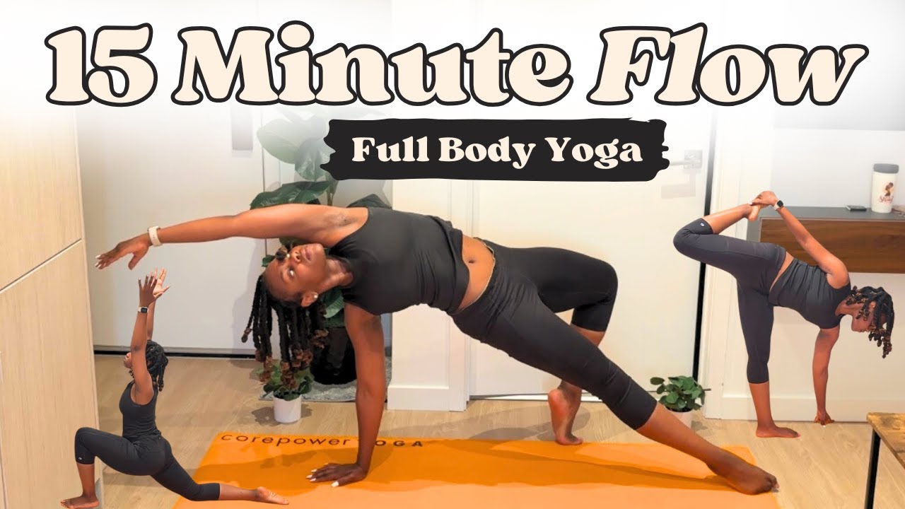 15 Min Full Body INTERMEDIATE Yoga Flow | Strength, Balance ...