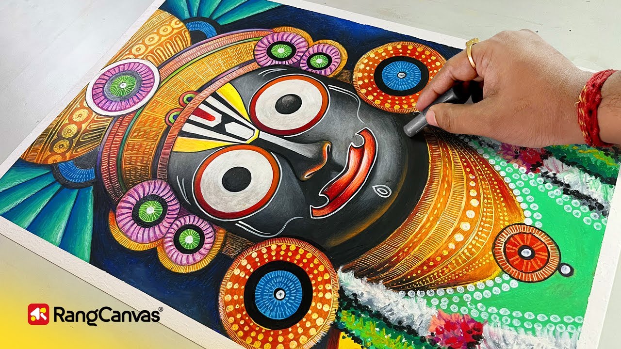 Shree Jagannath Deb Drawing | Rath Yatra drawing oil pastel - YouTube