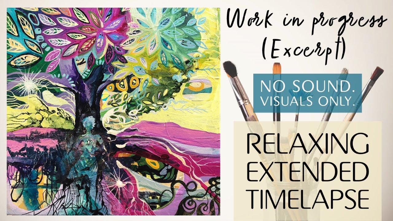 Grounded -{Relaxing Meditative Extended Timelapse: Intuitive painting ...