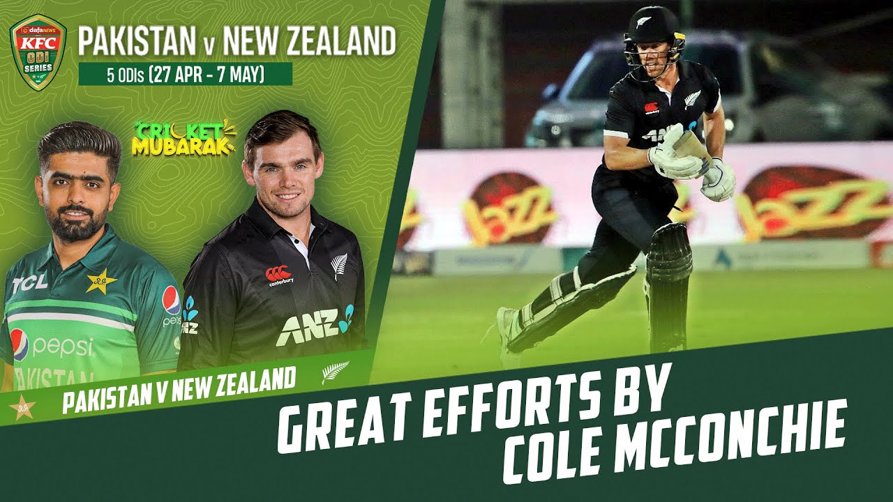 Cole McConchie's Fifty On ODI Debut | Pakistan vs New Zealand | 3rd ODI ...