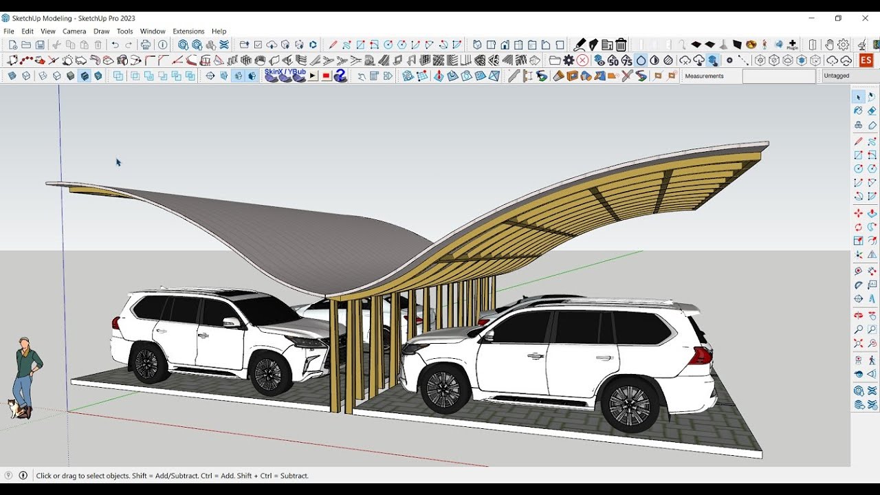 How to Learning SketchUp 3D Modeling Car Parking by 3D Warehouse. - YouTube