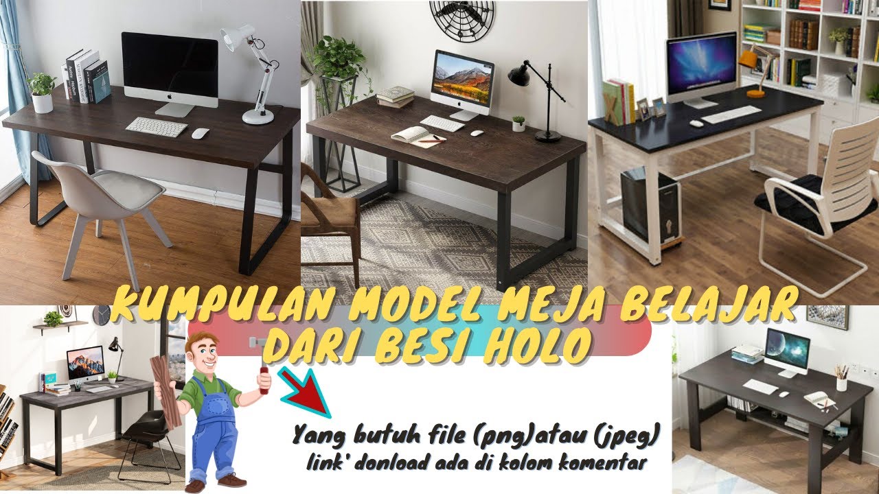 macam macam model meja belajar dari besi holo - YouTube