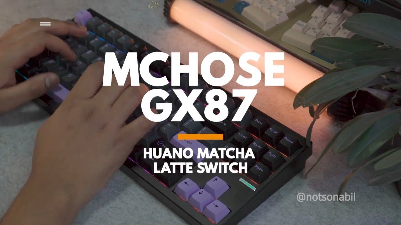 Mchose GX87 - Sound test - Huano Matcha Latte Switch - Marbly!!! - YouTube