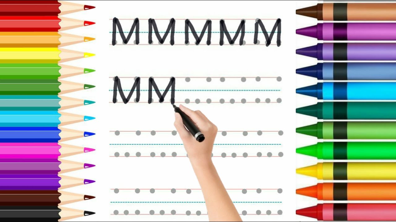 Learn to write uppercase letter M with Happy brain kids learning | how ...