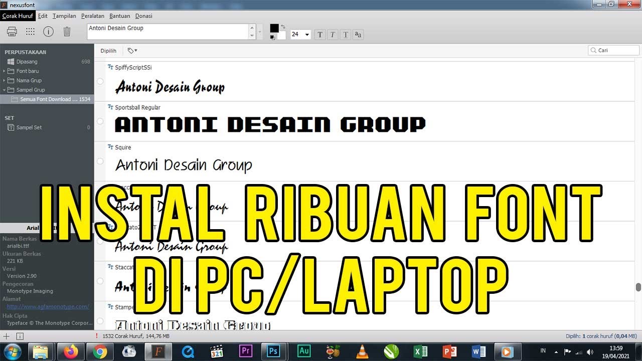 Tutorial Install Ribuan Font di PC/Laptop untuk Windows 7 - YouTube