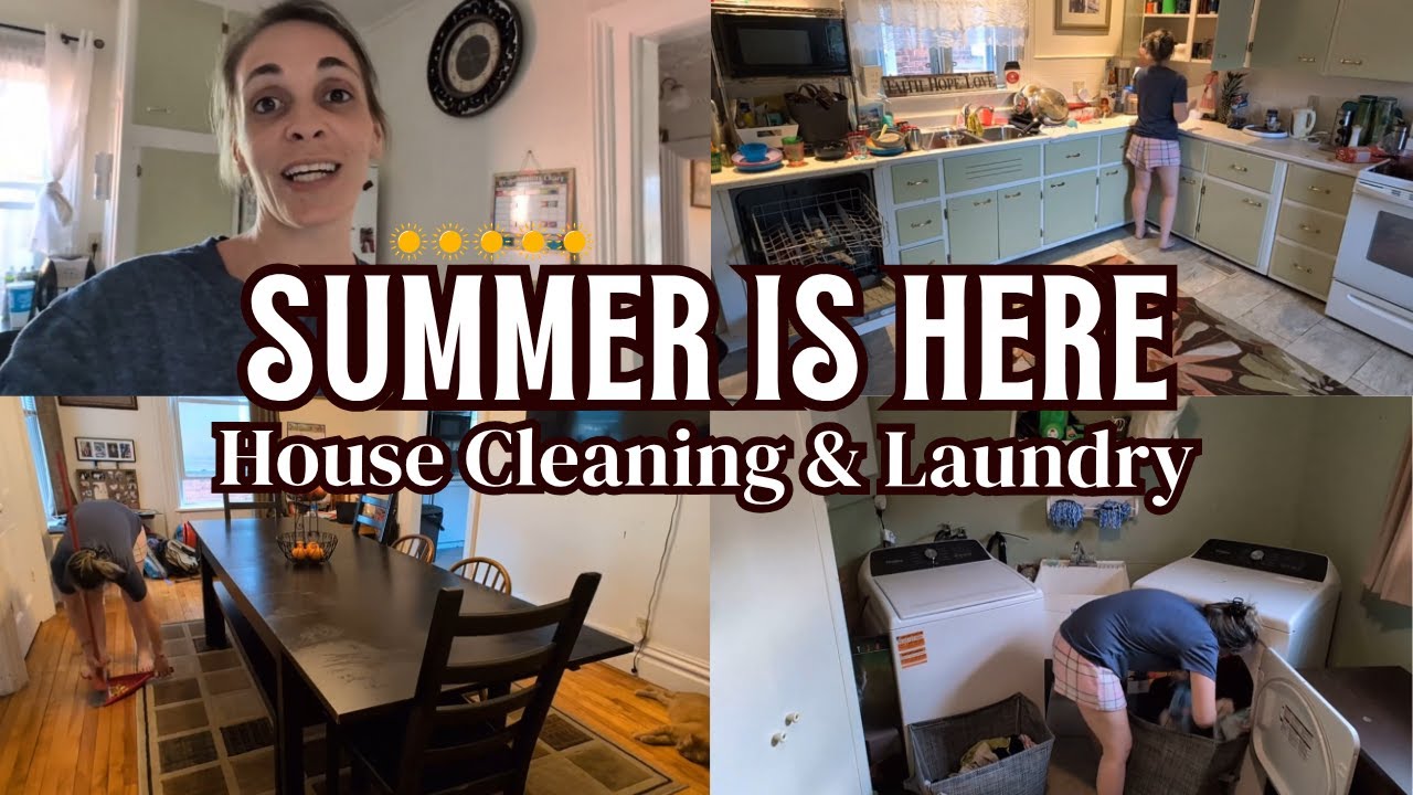 Summer's Here & It's TOO HOT - Summer House Cleaning & Laundry! - YouTube