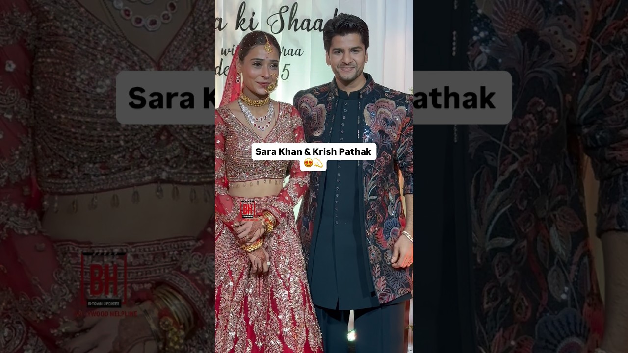 Sara Khan & Krish Pathak At Their Reception Ceremony#sarakhan # ...