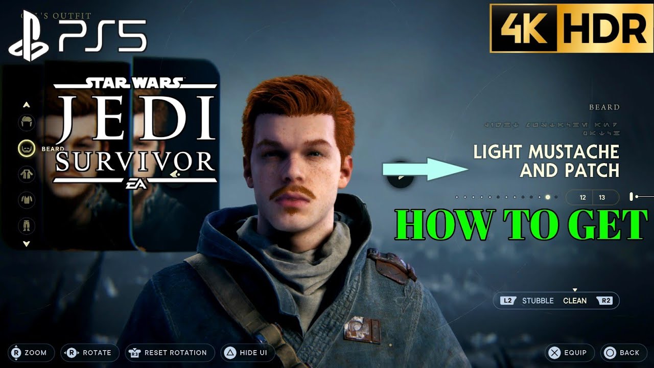 How to Get Light Mustache And Patch STAR WARS JEDI SURVIVOR Light ...