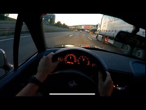 BMW Z3 Coupe 3.0 - POV sunset drive 4K - Autobahn high speed and backroads