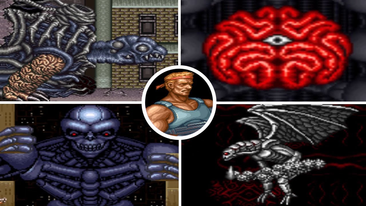 Game n°263 - Contra 3 : The Alien Wars ( SNES ) All bosses - YouTube