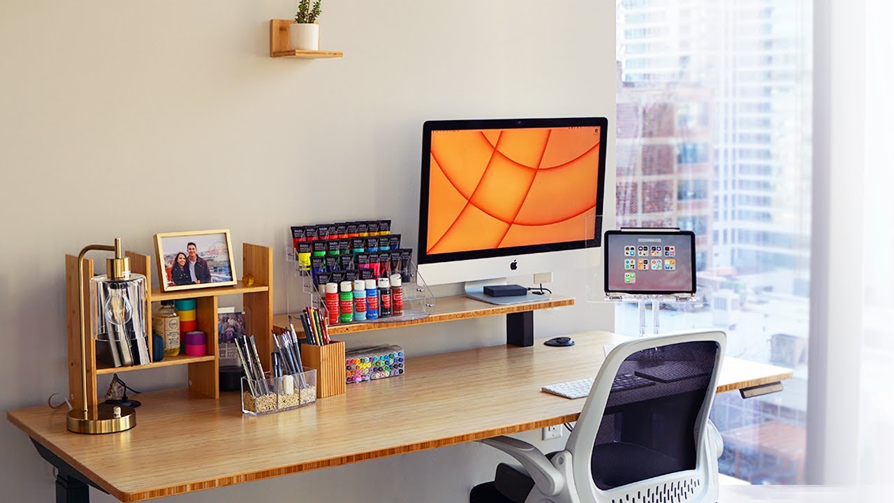 Transforming My Desk into a Dream Workspace 🪴💛 Modern & Aesthetic Art ...