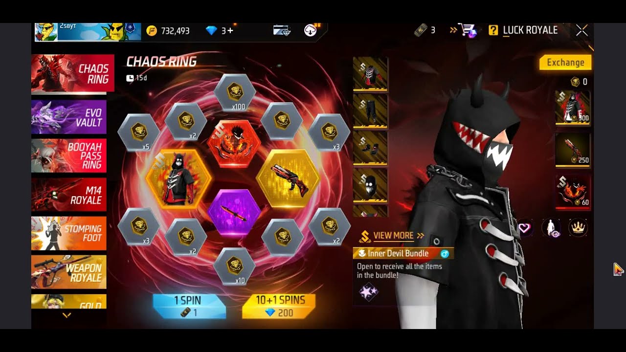 Chaos Ring Event Free Fire || Inner Devil Bundle Event || New Event ...