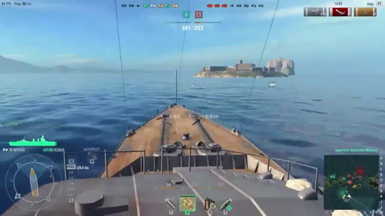 World of Warships - Tier IV Myogi [Japanese Battleship] - YouTube
