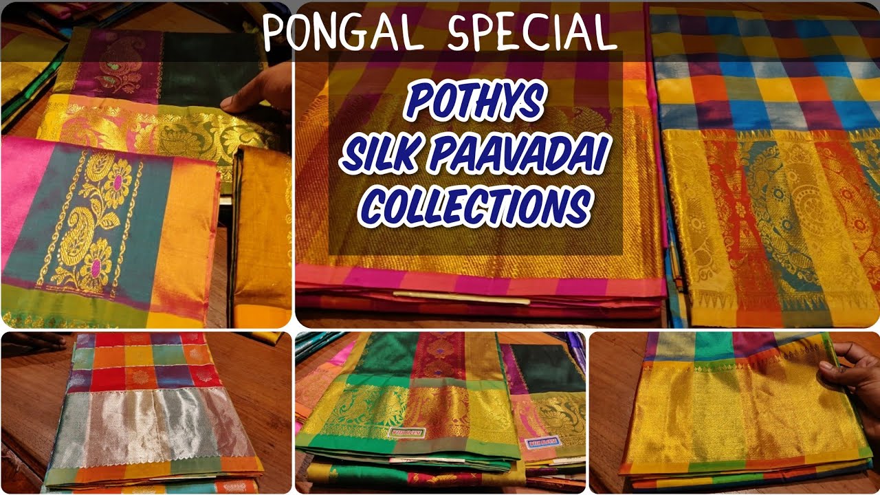 T Nagar Pothys Latest Traditional Silk Paavadai Collections | Pongal ...