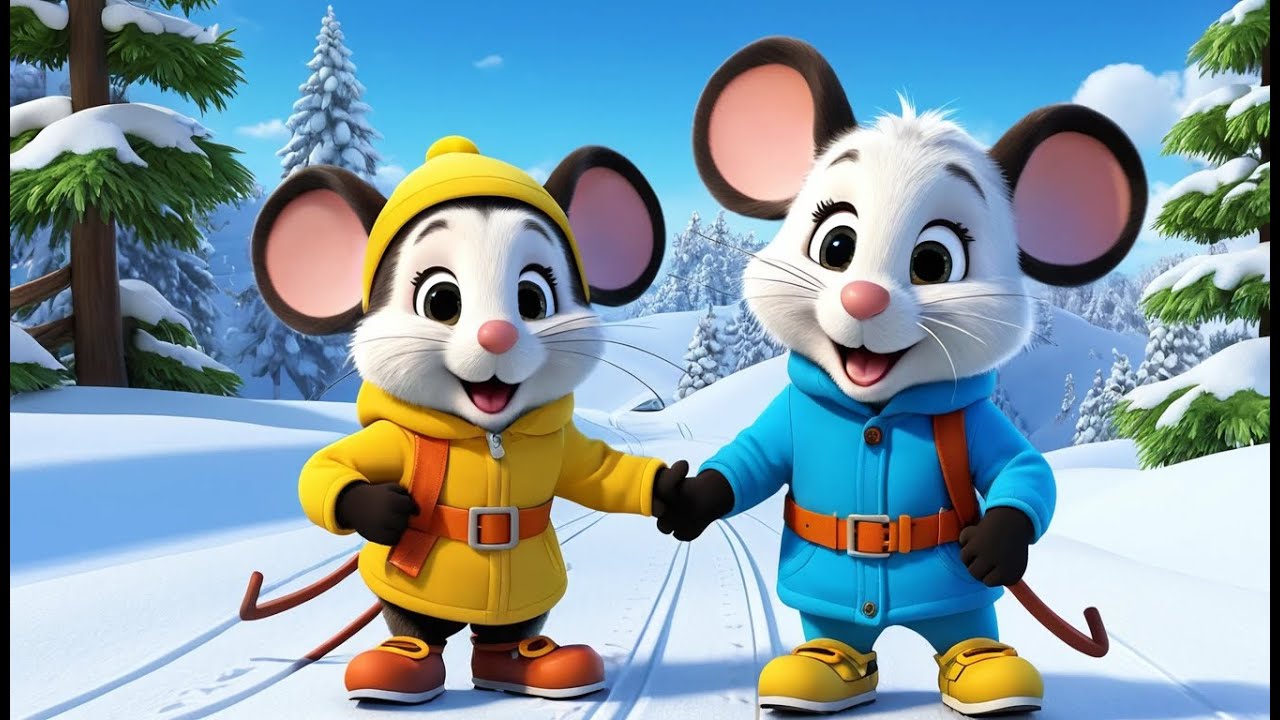 Milo the Skiing Mouse 🐭🎿, 3D Animated Nursery Rhyme, Fun Learning Song ...