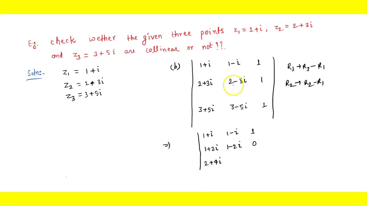 Collinearity of Three Given Points || lecture 29 || Complex Number ...