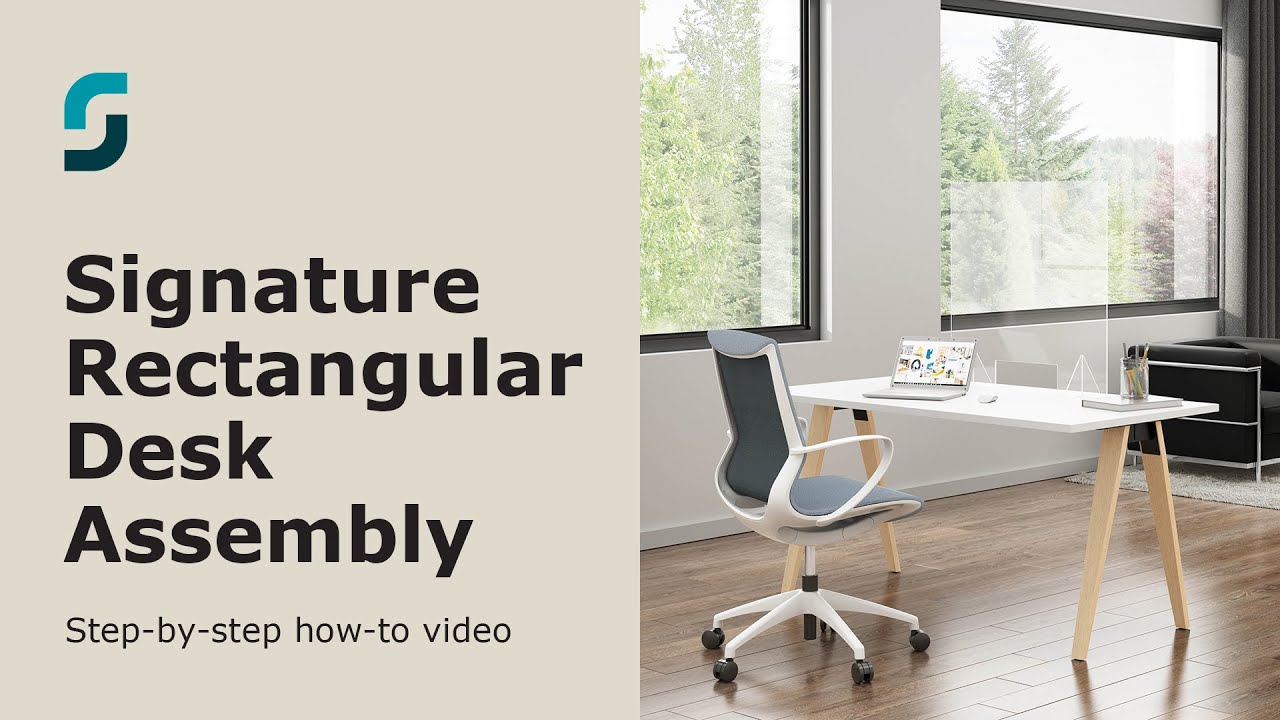 Signature Rectangular Desk Assembly Instructions - YouTube