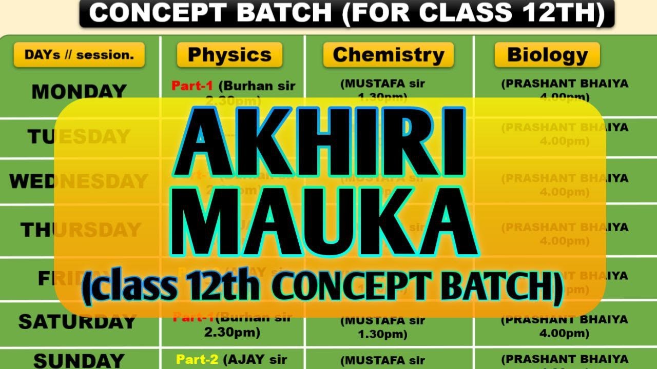 Concept batch for 2022-23 class 12th | 4-month Course All Subjects new ...
