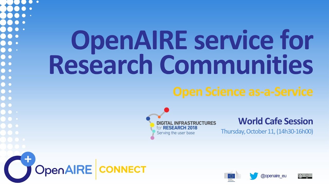 OpenAIRE Connect session: Introduction (OpenAIRE-connect workshop at DI4R2018) - YouTube