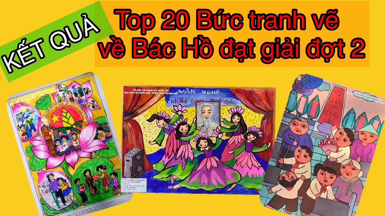 TRANH VẼ BÁC HỒ VỚI THIẾU NHI đạt giải P2 | Drawing about Uncle Ho with ...