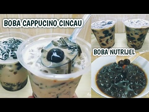 BIKIN SENDIRI, LEBIH ENAK‼️BOBA CAPPUCINO CINCAU, RESEP BOBA NUTRIJEL ...