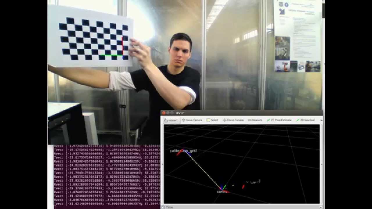Chessboard Pose Detection In Ros Youtube