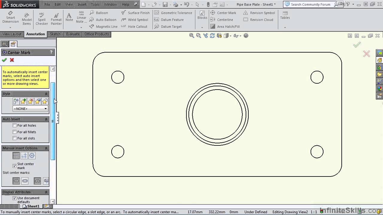 09 Drawing Annotations 05 Center Marks - YouTube