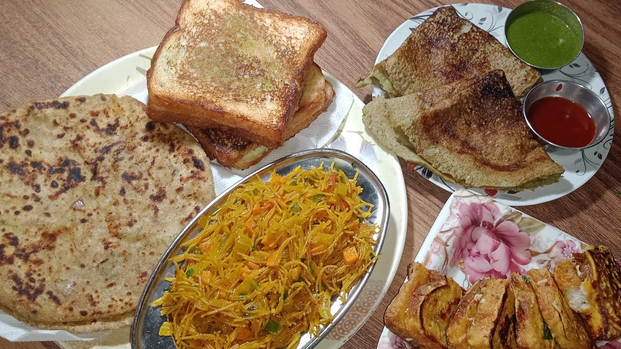 6 तरह का नाश्ता 6 दिन के लिए बनाये Healthy and Tasty😋😋😋 - YouTube