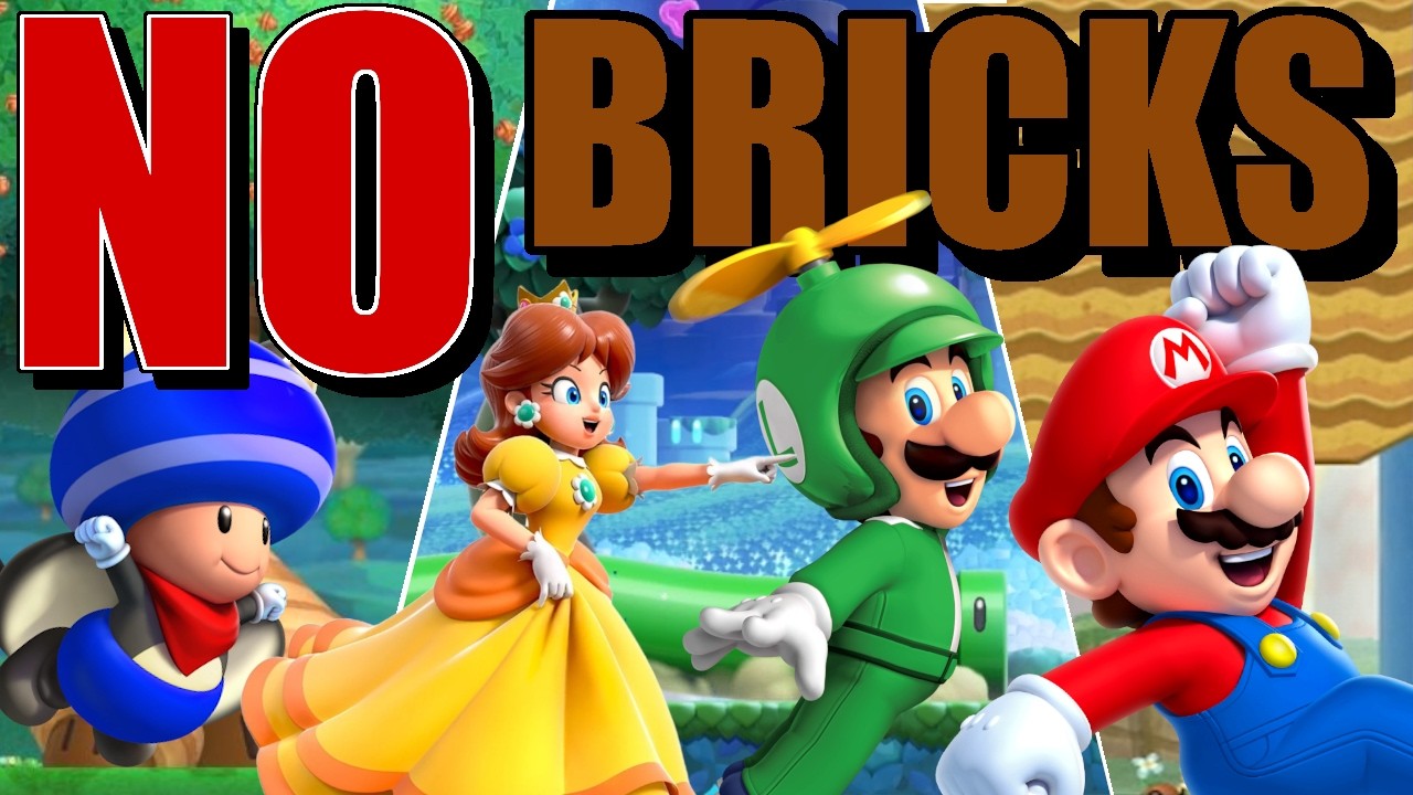 Beating Every Modern Mario Bros Game Without Touching Any Brick Blocks ...