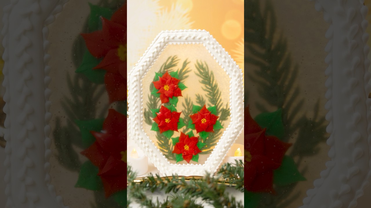 I made a Christmas centerpiece with Isomalt and royal icing! # ...