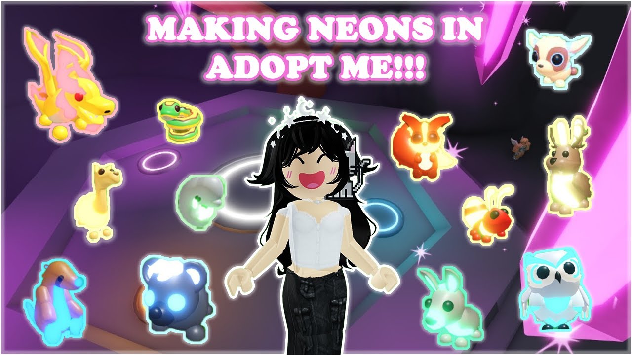 Making NEON PETS [Adopt Me] 💗 + doing a GIVEAWAY!!! 🙀 - YouTube