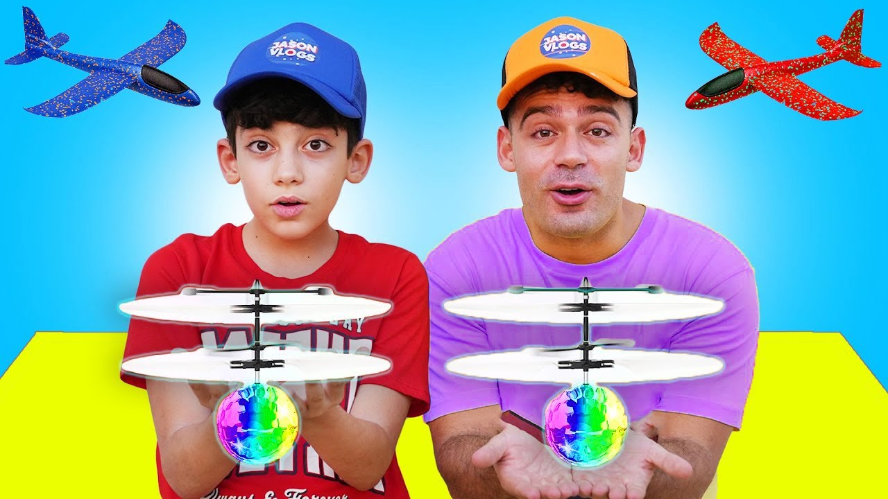 Jason plays with airplane and drone toys challenge - YouTube