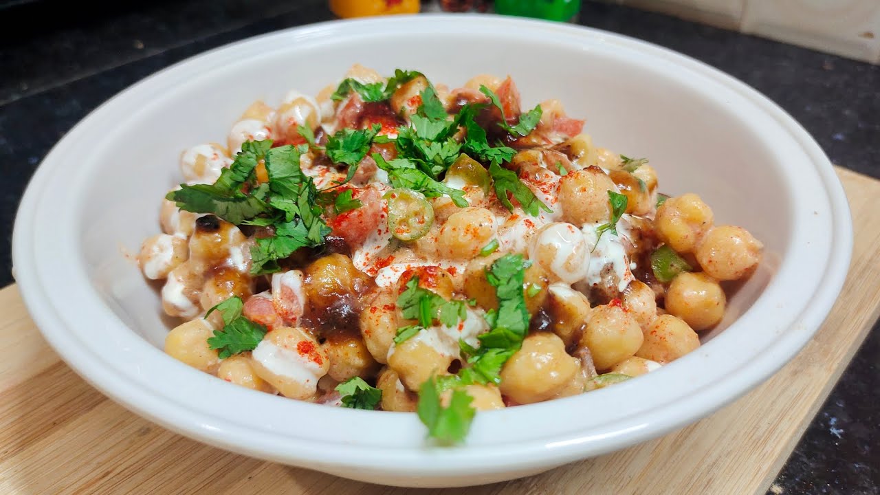 5 minutes snacks recipe | dahi chana chaat recipe | chole chaat recipe ...